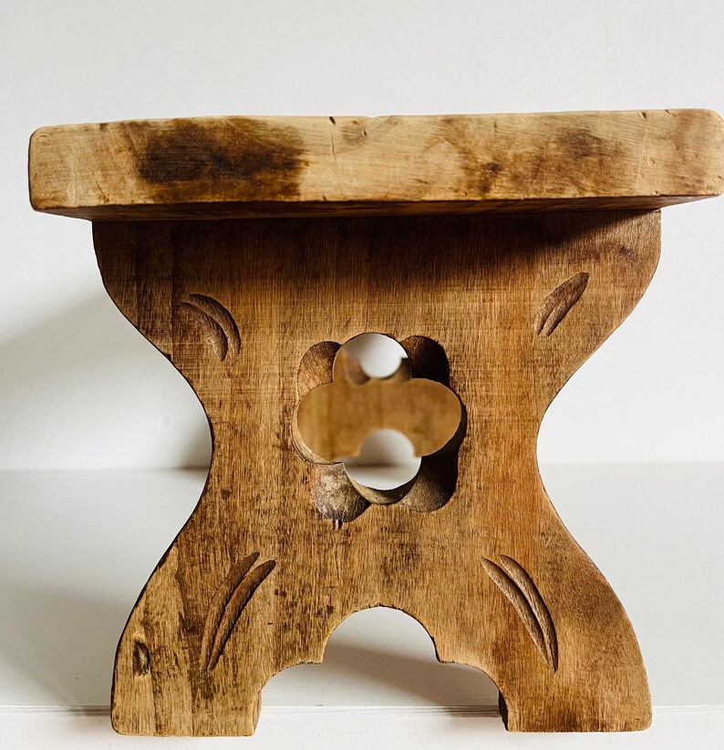 Small Wooden Footstool, Hand Carved Foot Stool, Small Wooden Stool - Etsy