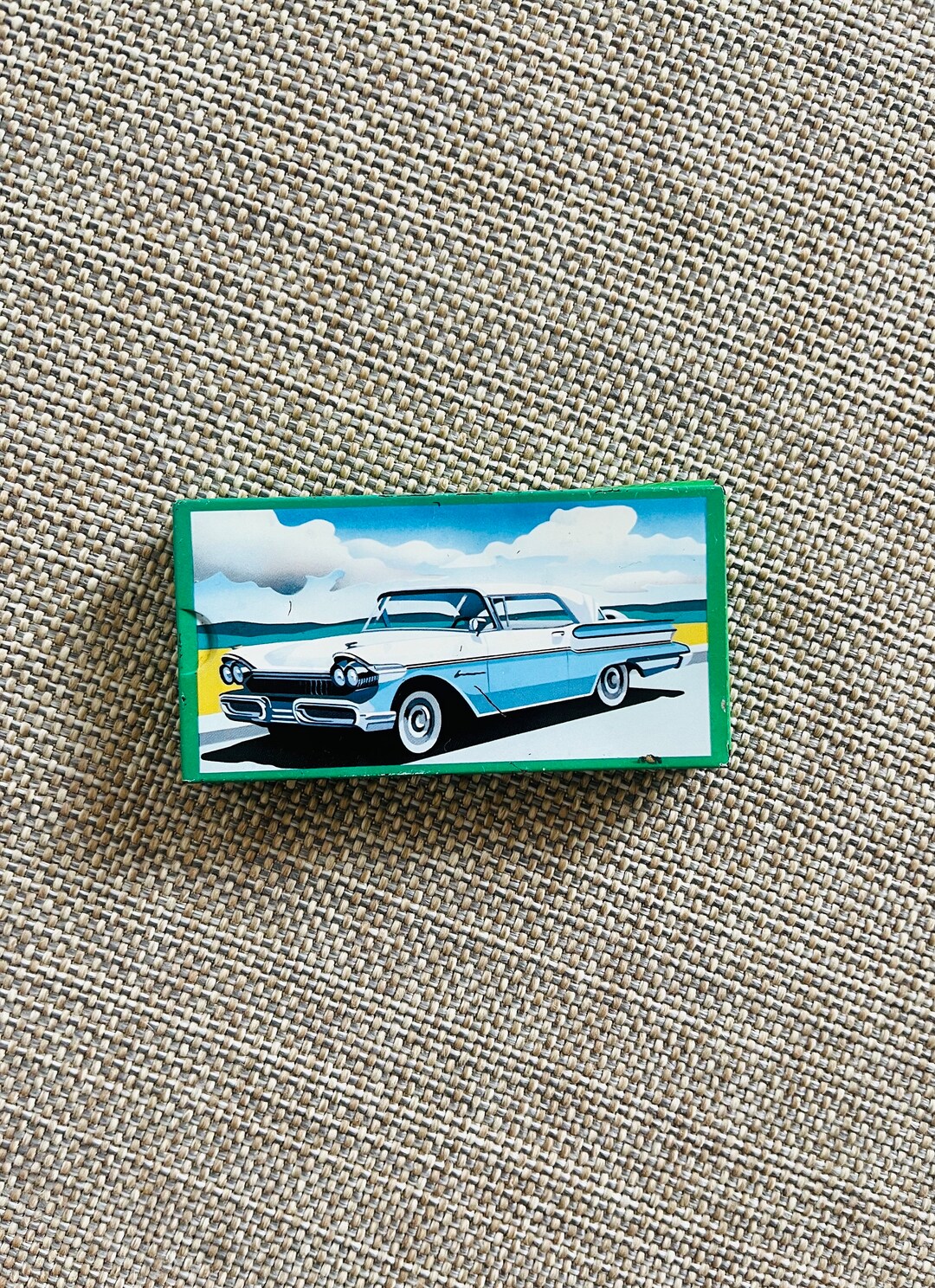 Small Tin Box, Tiny Box, Vintage European Tin Box, Tin Box With Car ...