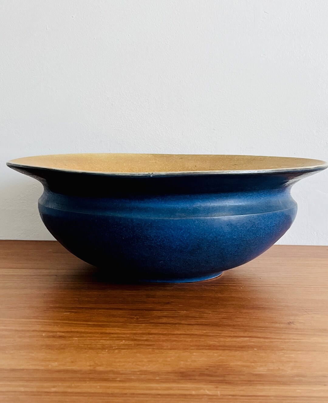 Large Studio Pottery Piece, Italian Hand Made Bowl, Large Blue ...