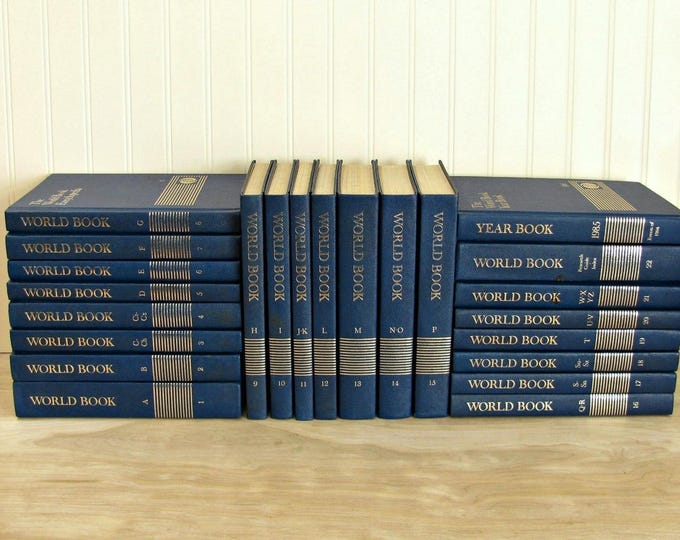 Vintage the World Book Encyclopedia Set Blue Book Set Blue Decorative ...