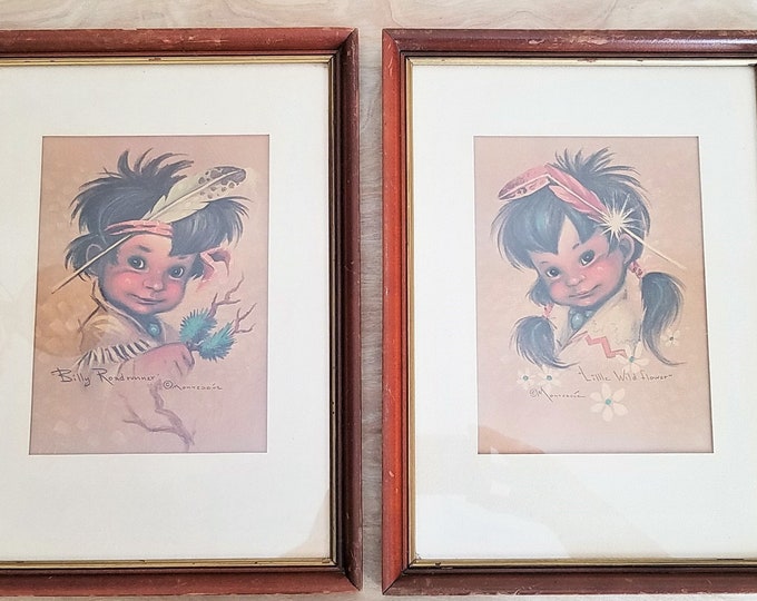 Vintage Little Wildflower and Billy Roadrunner Monteague Flagg Print ...