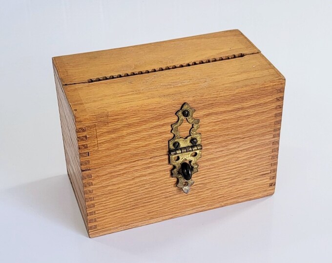 Vintage Wooden Recipe Box, Handmade Box, Wood Ballot Box, 1960's Wood Recipe Box, Treasure Box ...