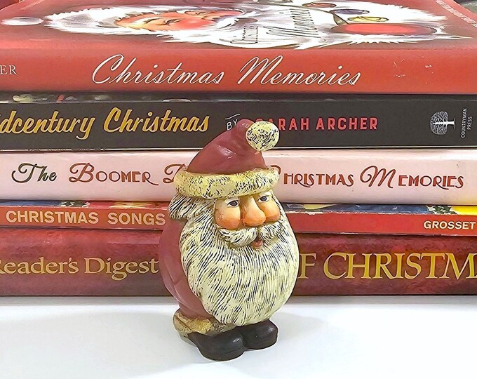 Vintage Woodland Santa Figurine, Enesco Santa, St. Nicklet, Small Short ...