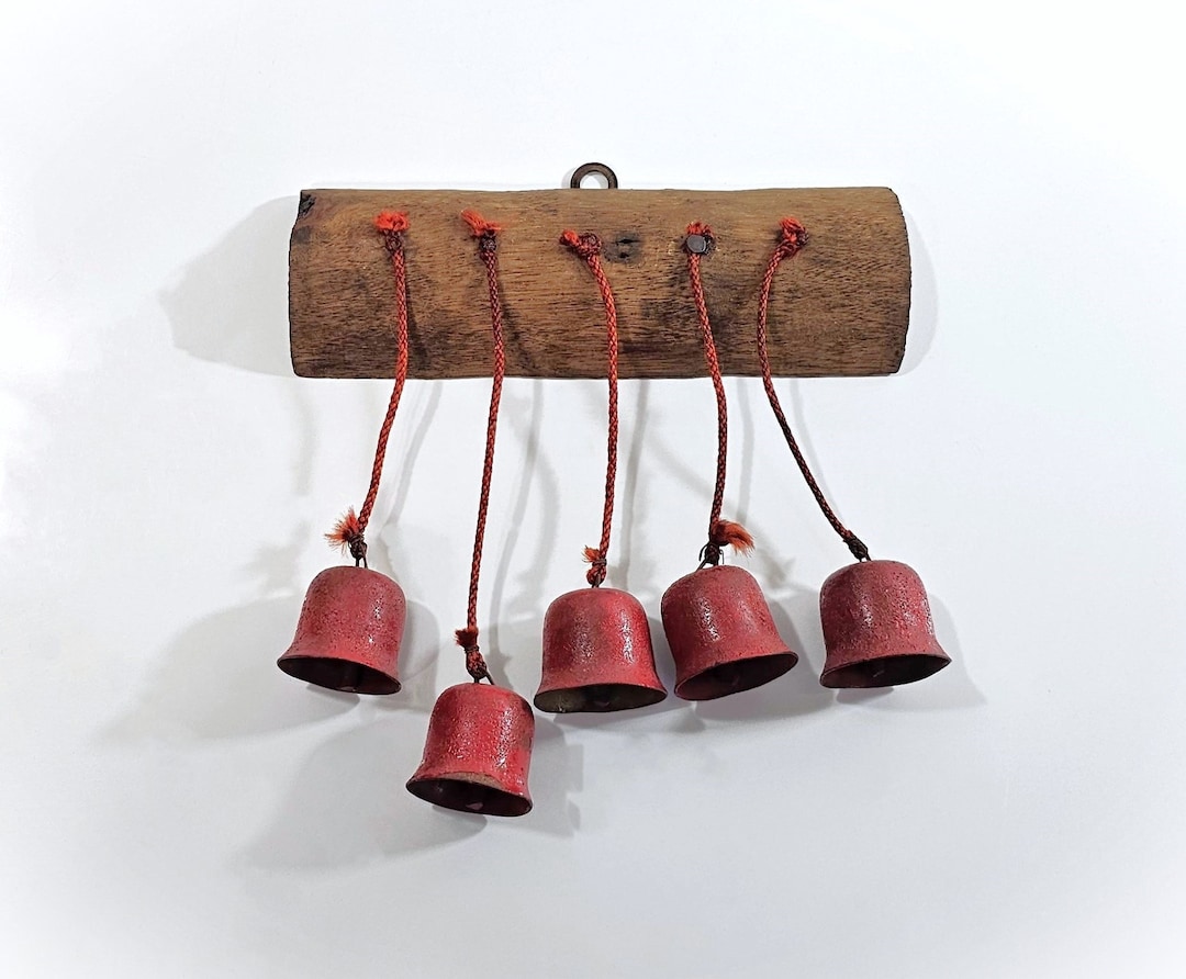 Antique Red Metal Christmas Bells Primitive Wood Piece Rustic - Etsy