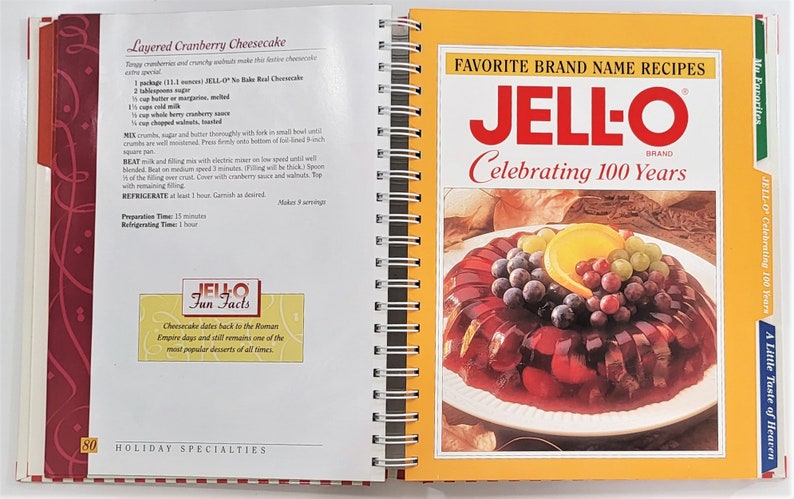 Vintage JELLO Cookbook JELL-O Collection Cream Cheese - Etsy