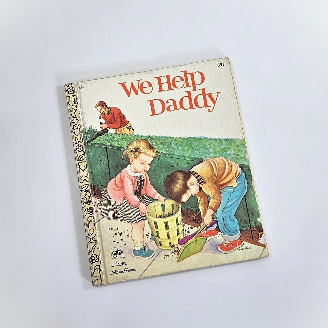 Vintage Little Golden Book, We Help Daddy, Mini Stein, Eloise Wilkin ...