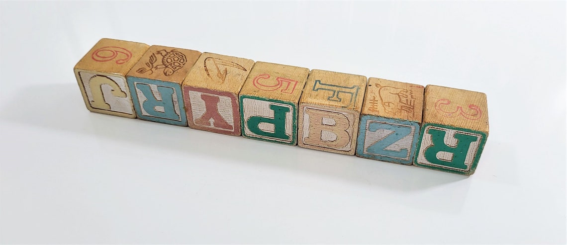 Vintage Block Welcome Sign Alphabet Blocks Wood Welcome - Etsy