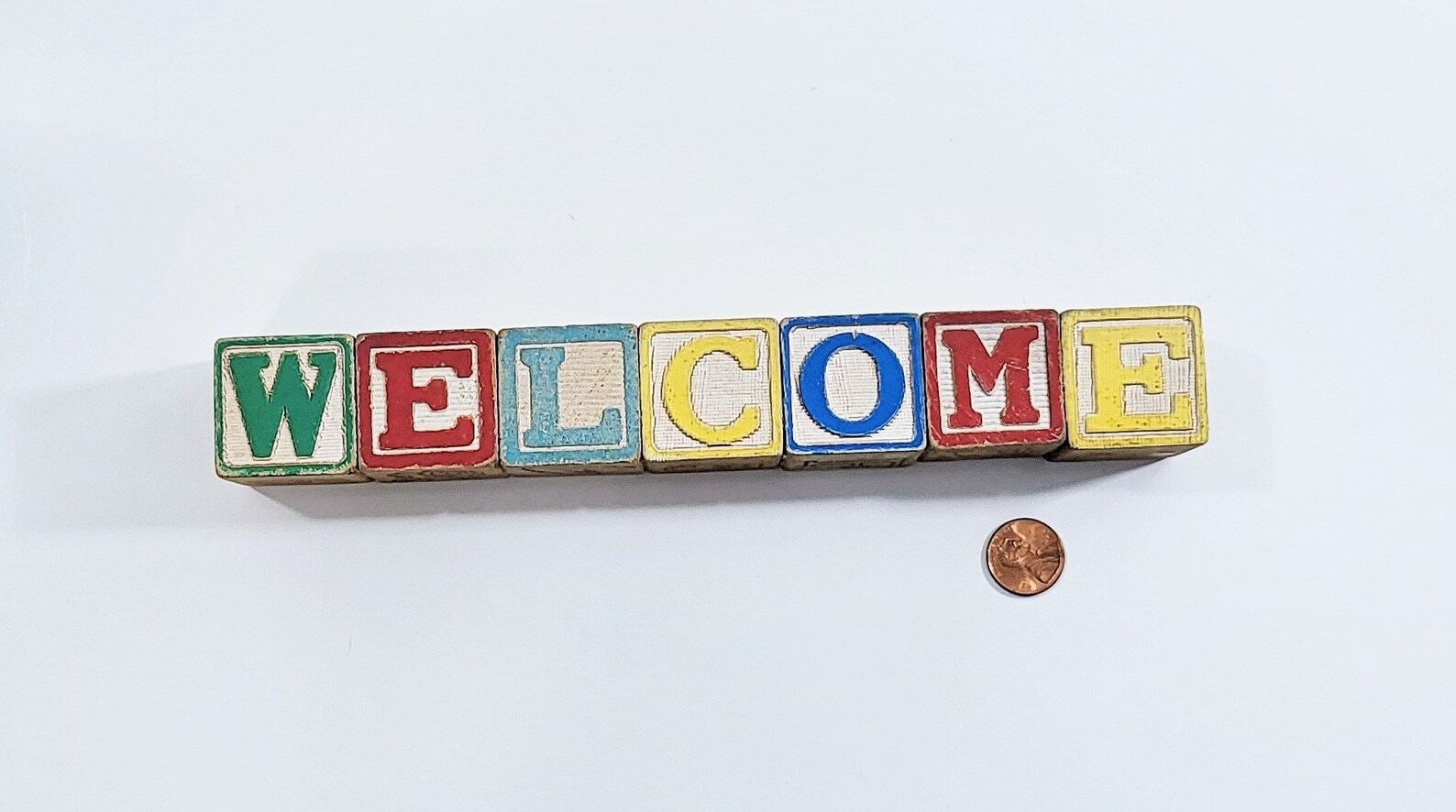 Vintage Block Welcome Sign Alphabet Blocks Wood Welcome - Etsy