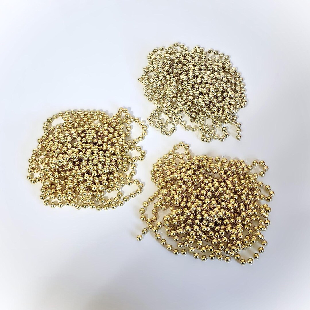 Vintage Gold Beaded Garland, Gold Christmas Tree Garland, Gold Mantel ...