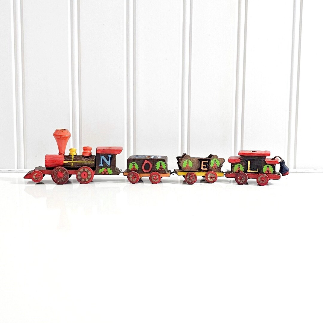 Vintage Handmade Christmas Train, NOEL Train, Wood Train. NOEL ...