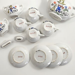 Vintage Children's China Tea Set With Hutch, Toy Tea Set, Made in Japan ...