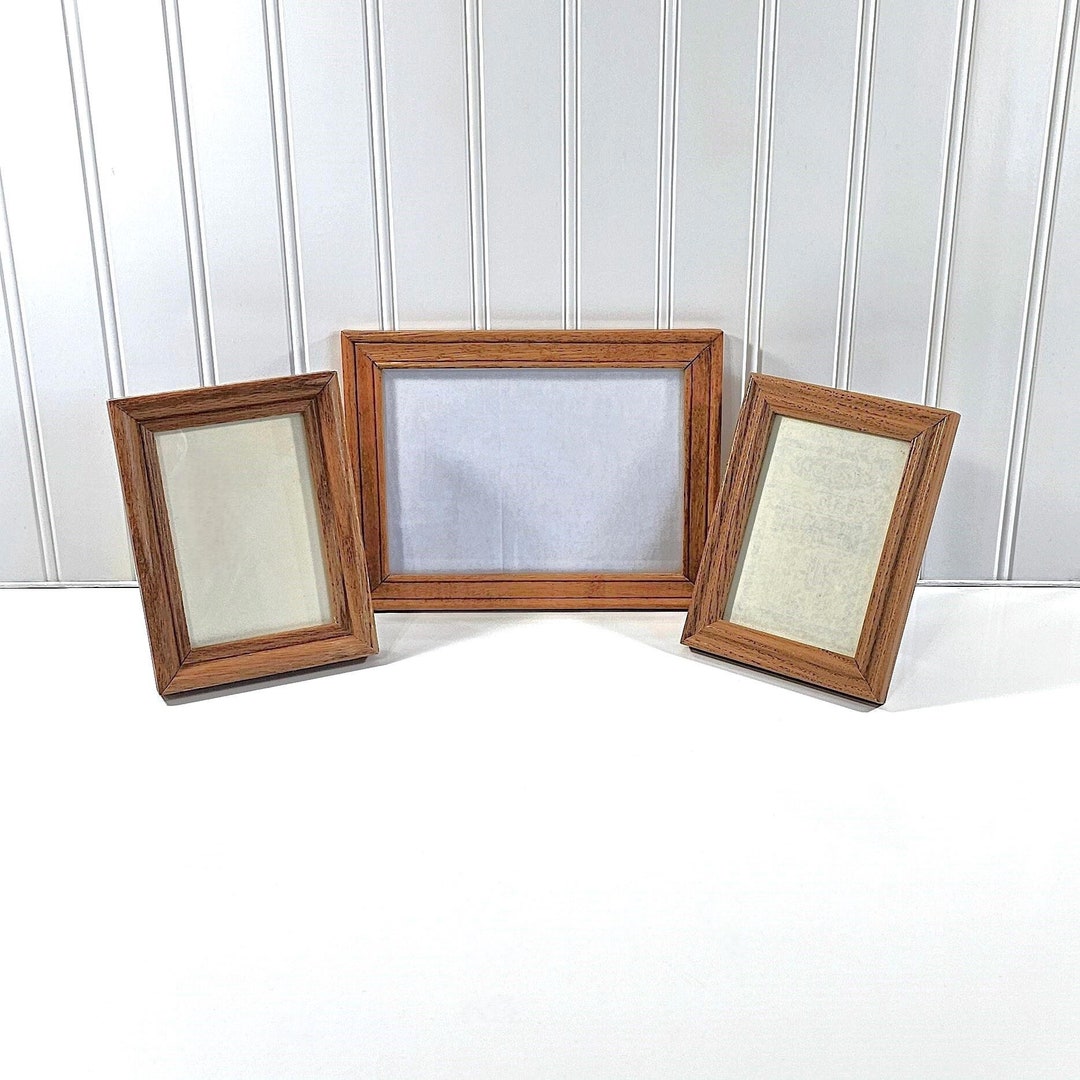 Vintage Wood Frames, Set of 3, Tabletop Frames, Hanging Frame - Etsy
