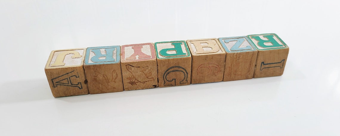 Vintage Block Welcome Sign Alphabet Blocks Wood Welcome - Etsy