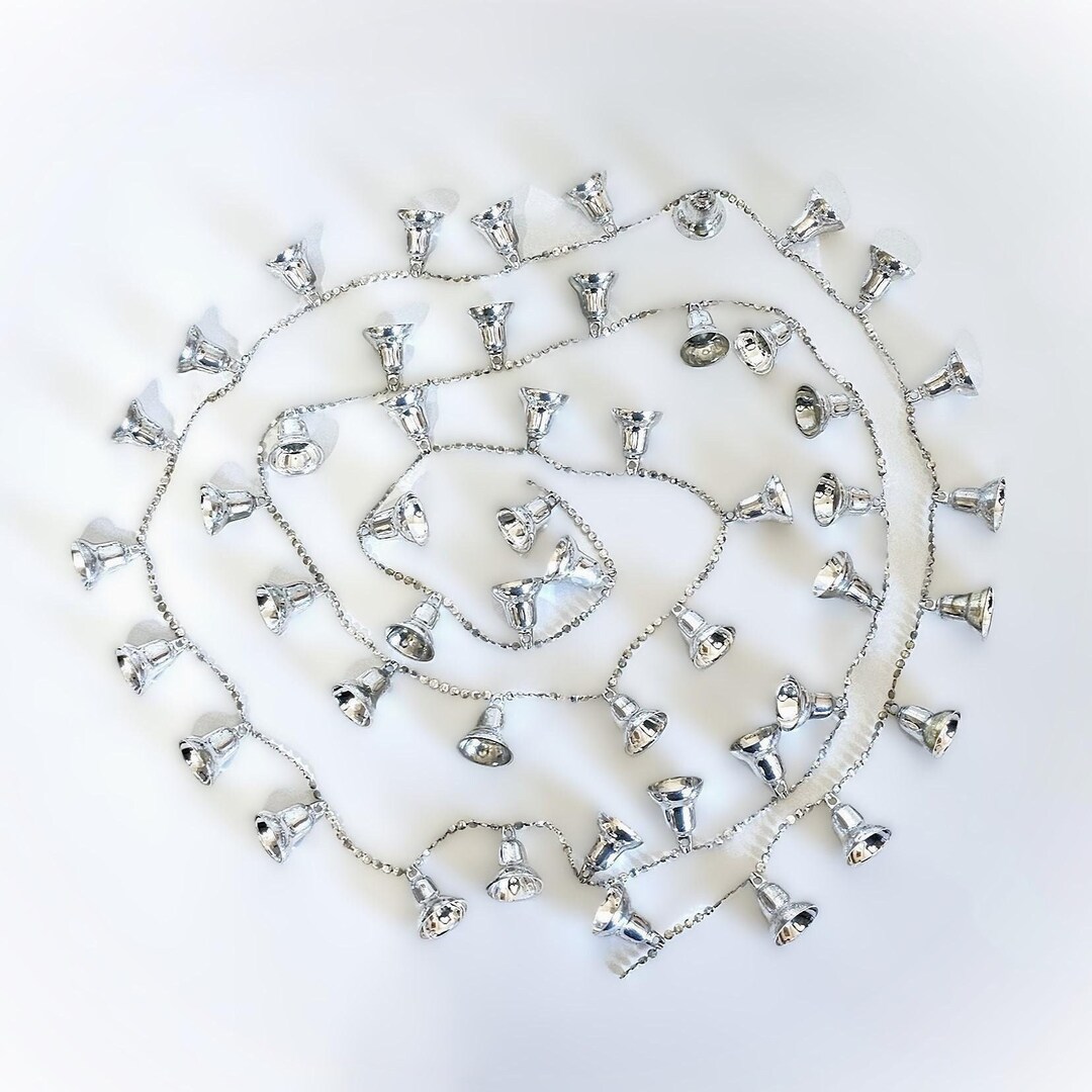 Vintage Silver Bell Garland, Beaded Bell Tree Garland - Etsy