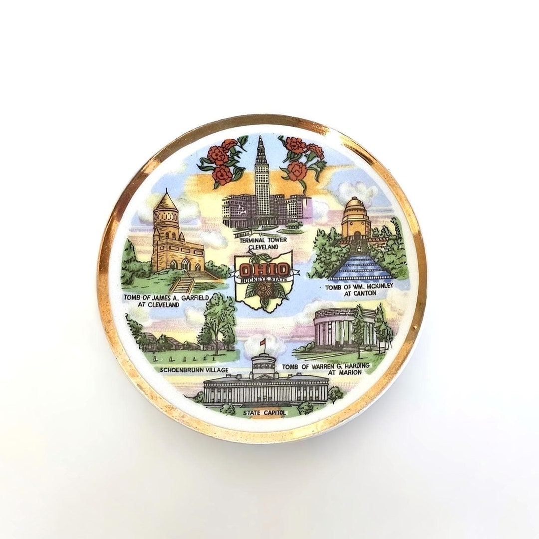 Vintage Mini Ohio Souvenir Plate, Small State Plate, Ohio Plate - Etsy