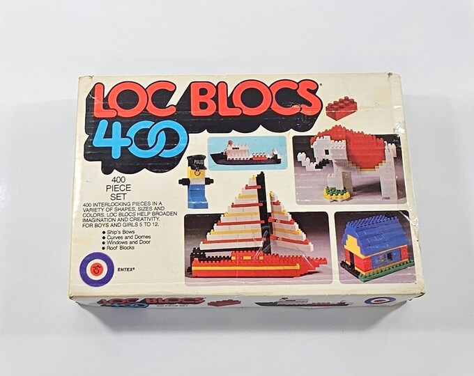 Vintage Loc Blocs, Interlocking Bricks, Lego Like Blocks, 400 Piece Set ...