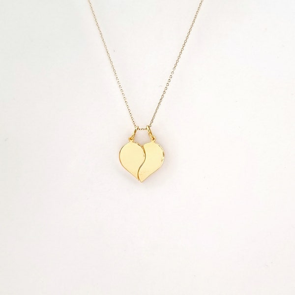 Split Heart Necklace - Etsy