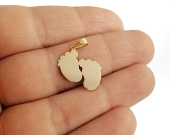 Gold Baby Feet Charm | Etsy