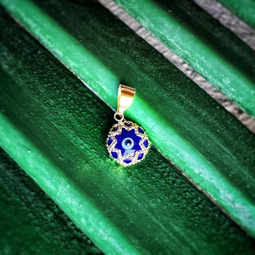 14K Gold Lapis Lazuli Evil Eye Pendant: Protection Charm - Etsy