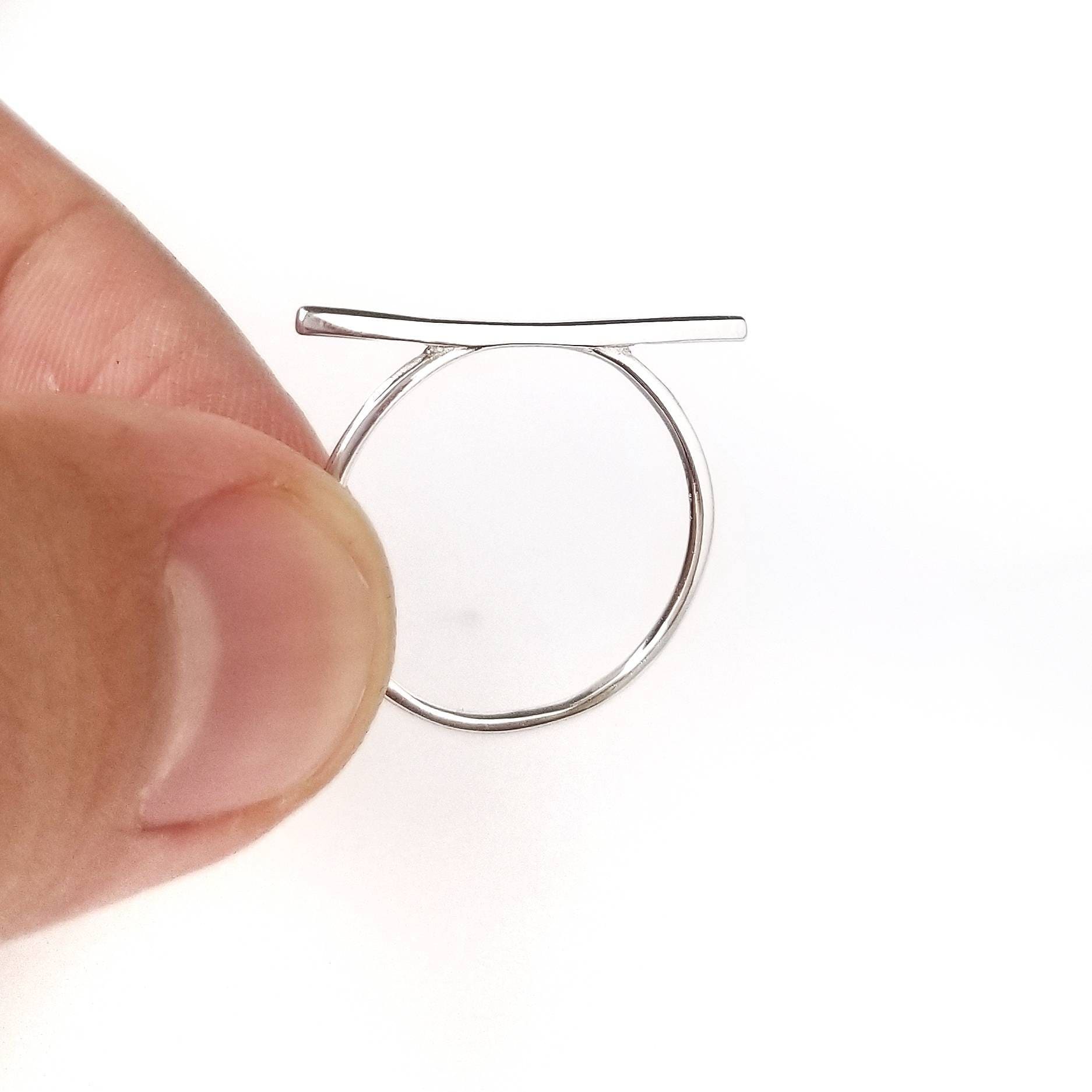 Modern Bar Sterling Silver Thin Ring. Bar Ring. 925 Sterling | Etsy