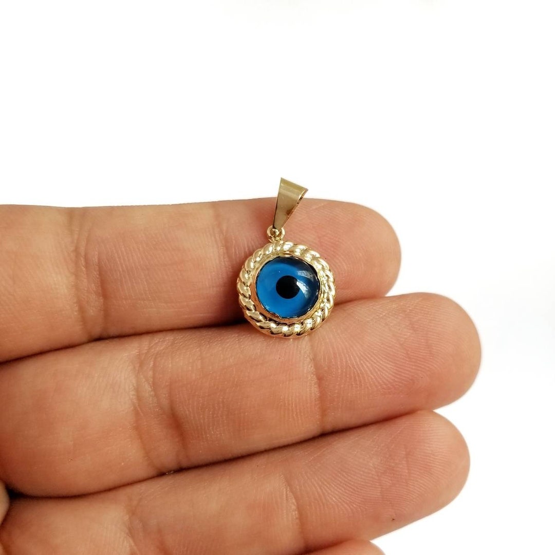 9K Gold Greek Evil Eye Anhänger. 9K Gelb Gold.Blau Murano. Schutz und ...