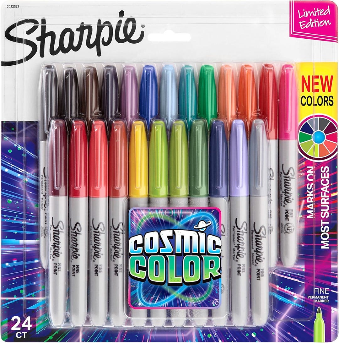 Sharpie Cosmic Colors Fine Tip 24ct, Sharpie Permanent Markers, Fine ...