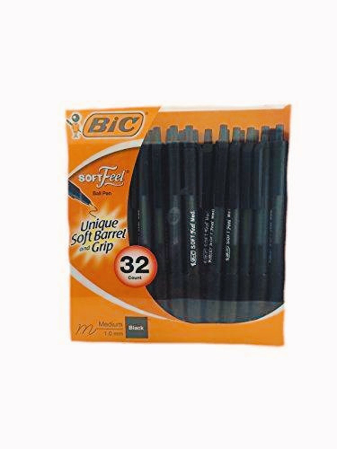 32-count, BIC Soft Feel Retractable Ball Pen, Black, Medium Point, BIC Soft Feel Ball Pen ...