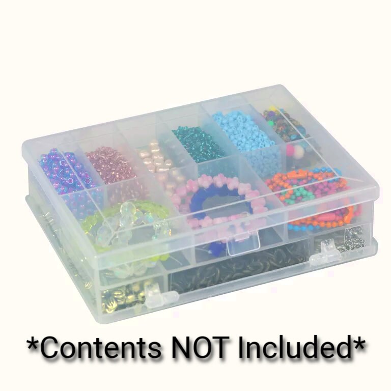 Double Sided Compartment Clear Plastic Bead Storage Box, Craft Storage ...