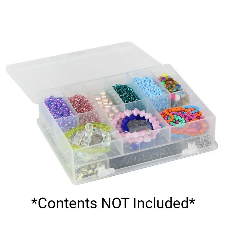 Double Sided Compartment Clear Plastic Bead Storage Box, Craft Storage ...