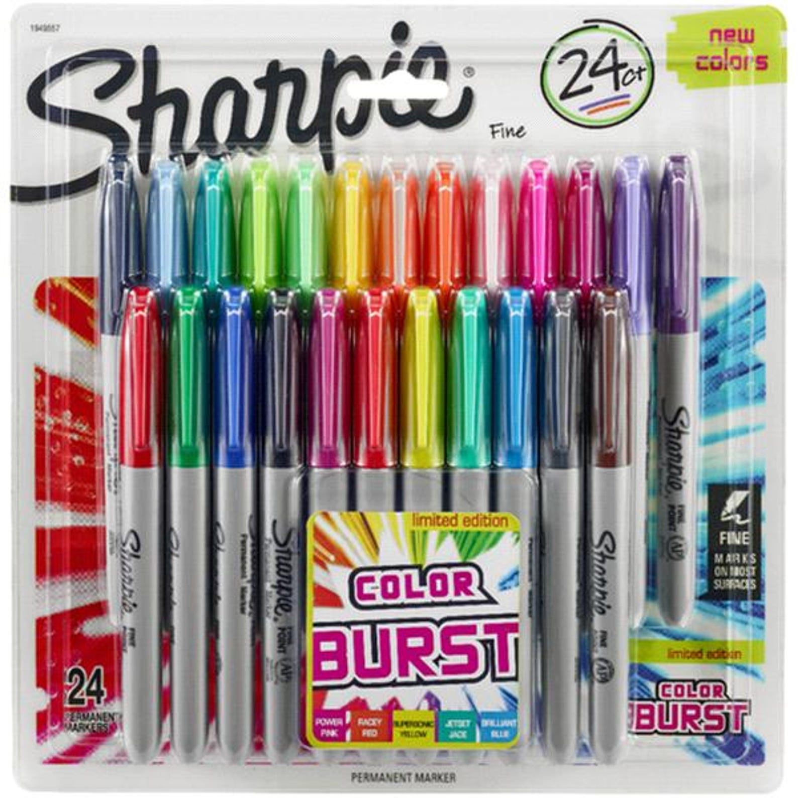 Sharpie Cosmic Colors Fine Tip 24ct, Sharpie Permanent Markers, Fine ...
