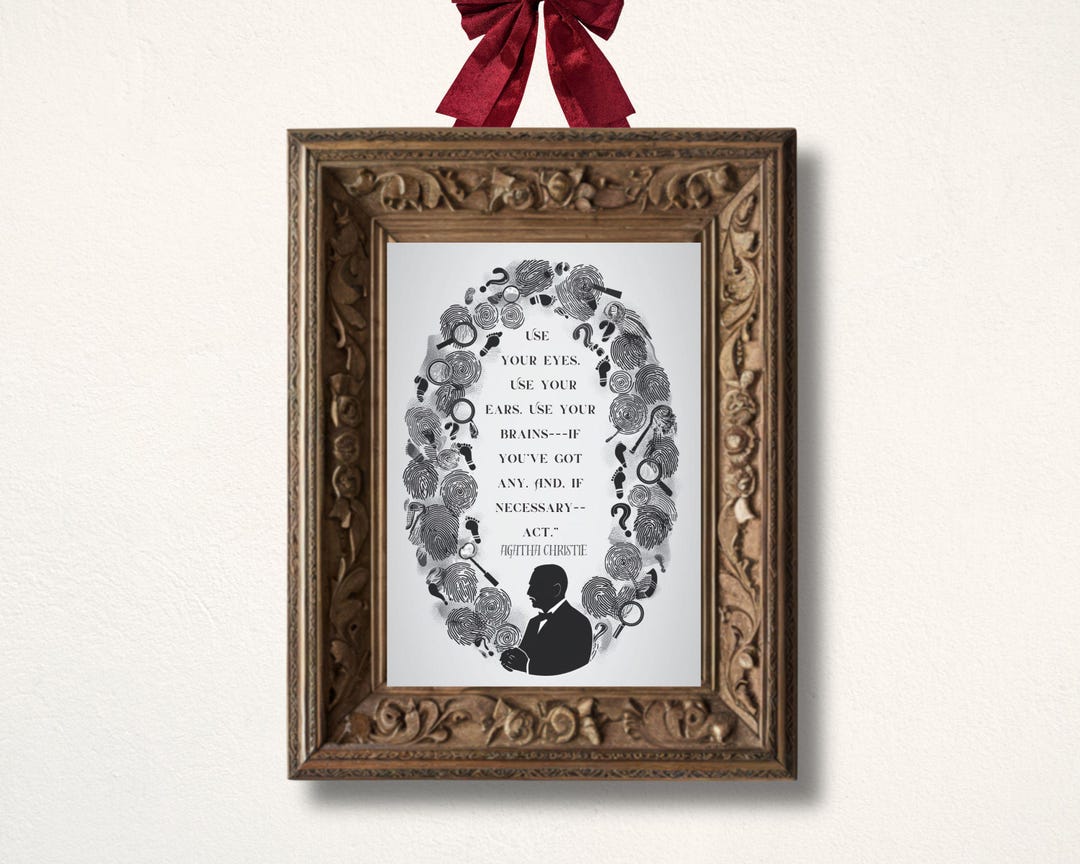Hercule Poirot Quote Poster Agatha Christie Detective Art Print Mystery ...