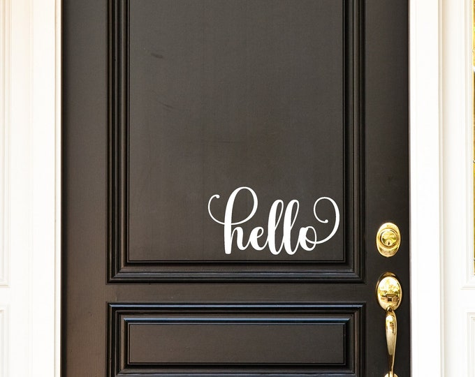 Hello Front Door Decal Hello Door Sticker Front Door - Etsy