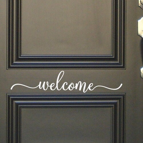 Welcome Front Door Decal Entryway Door Vinyl Sticker Welcome - Etsy