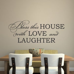 Bless this home wall decal quote home decoration religious | Etsy