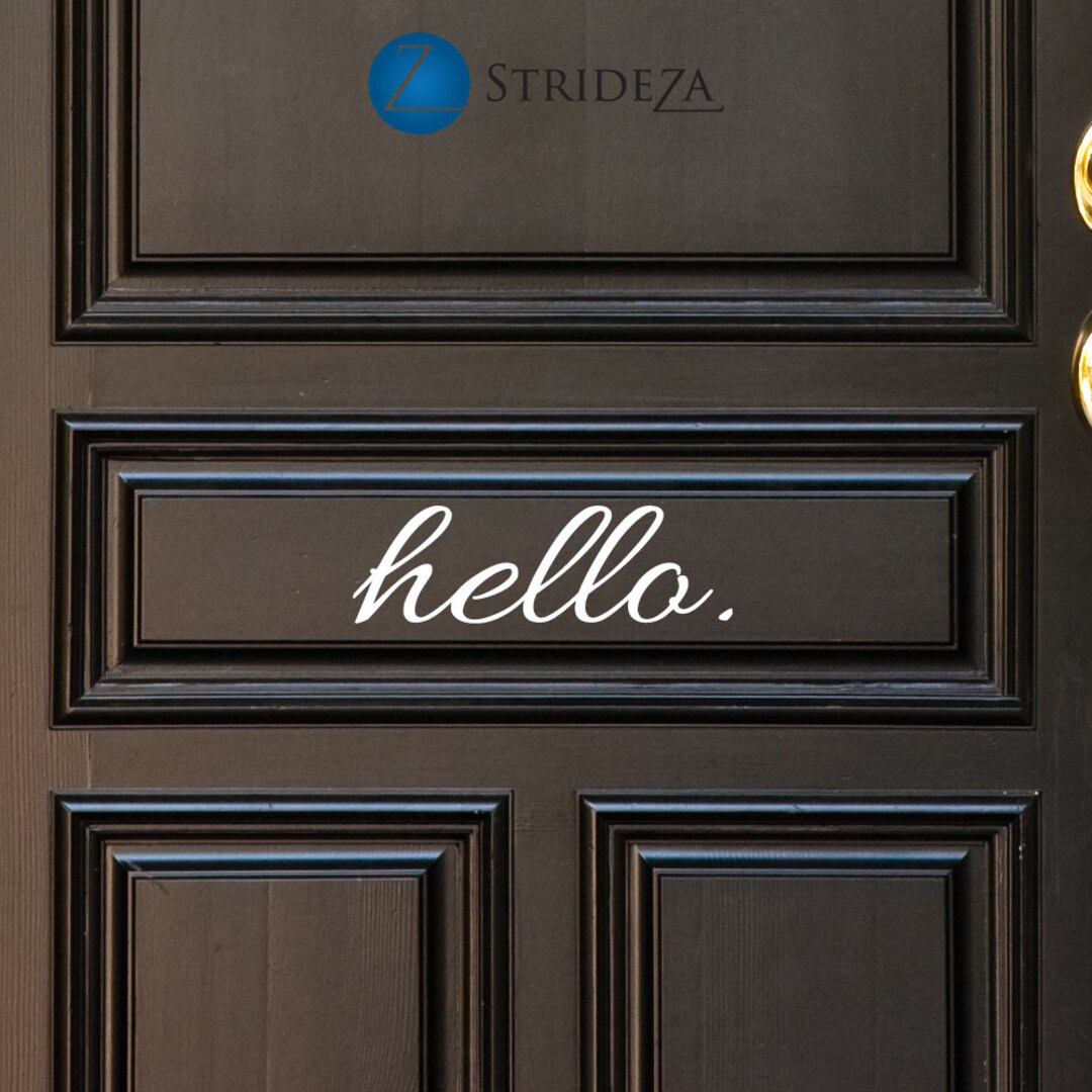 Hello Door Decal Hello Vinyl Front Door Wall Decal Laptop Decal ...
