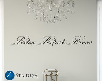 Bathroom Wall Decor Relax Renew Refresh Bathroom Signs Home - Etsy