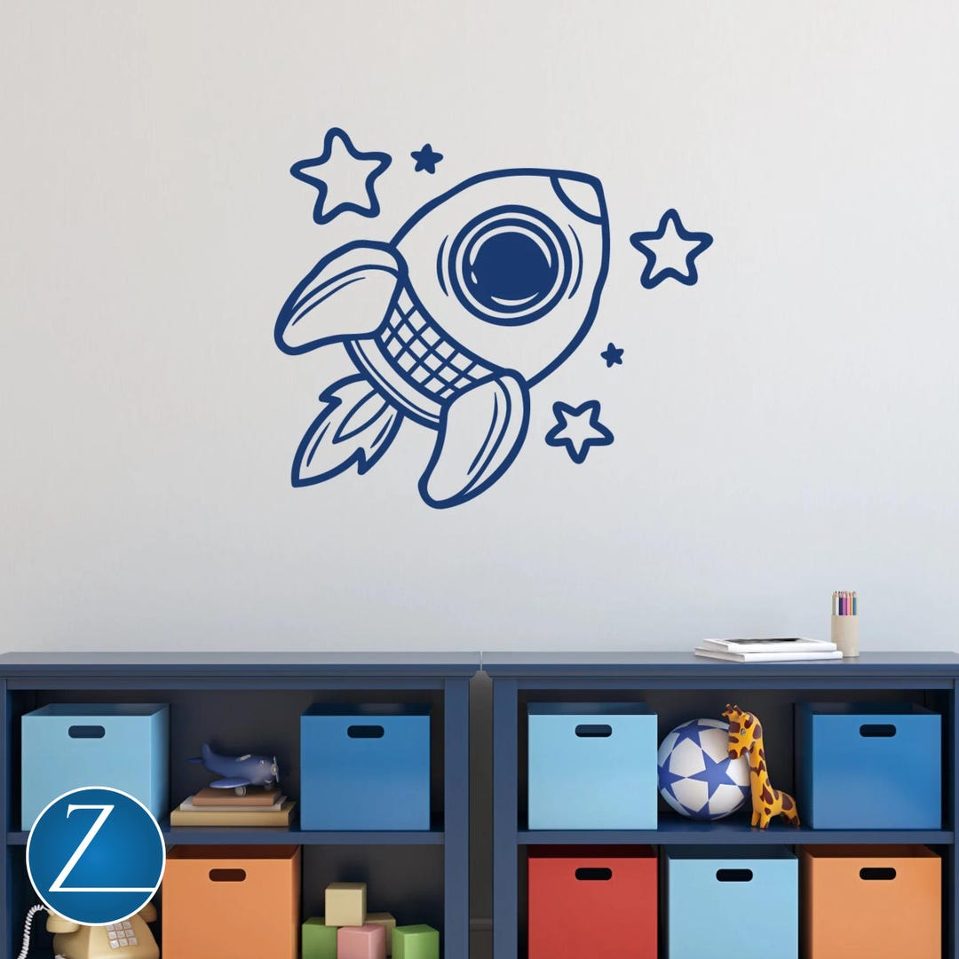 Rocket Ship Wall Decal: Space Nursery, Kids Room Decor - Etsy