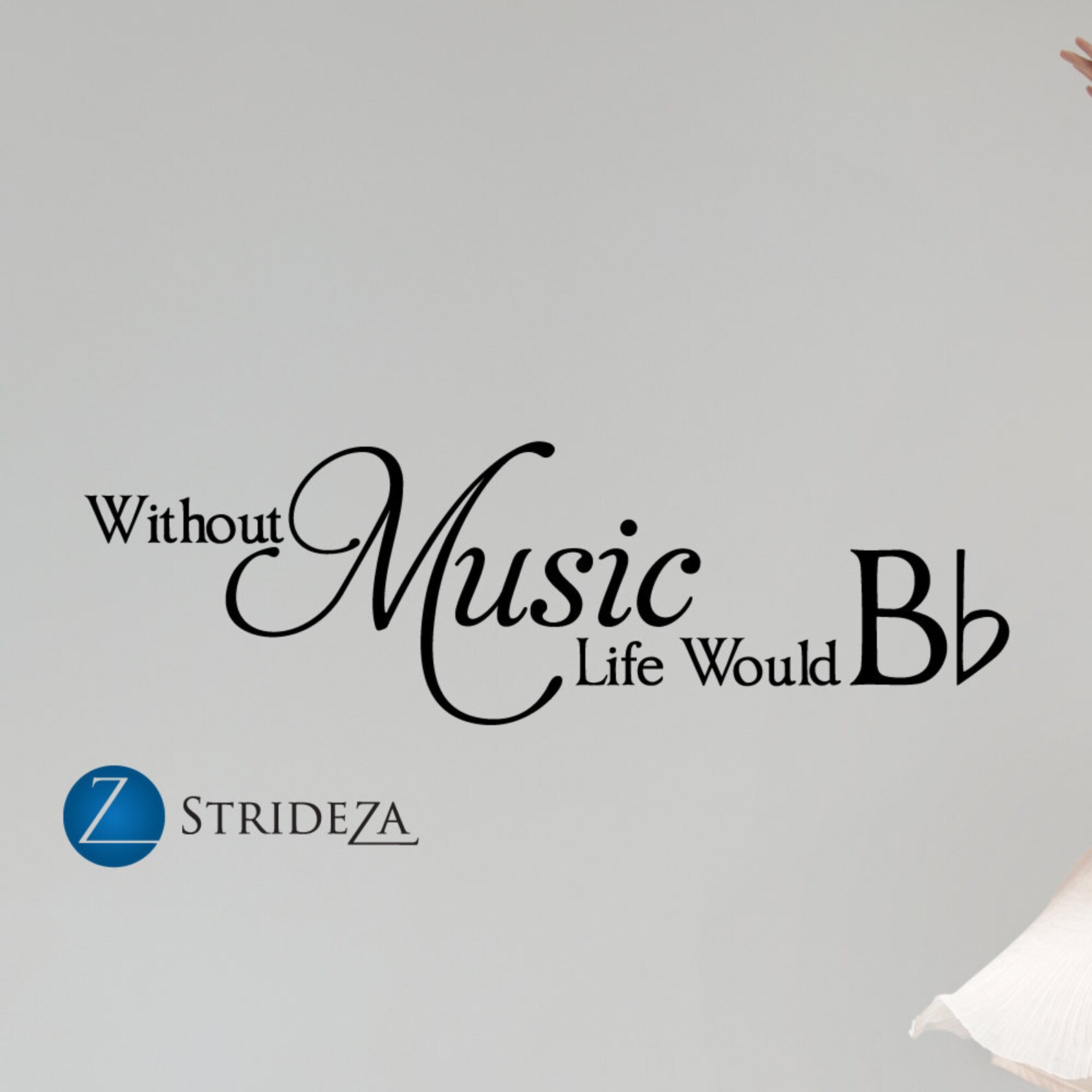 Without Music Life Would Be Flat Wall Decal Music Decal - Etsy