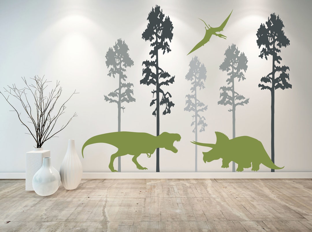 Dinosaur Wall Decals, Kids Room Decor, Prehistoric Theme Wall Art ...