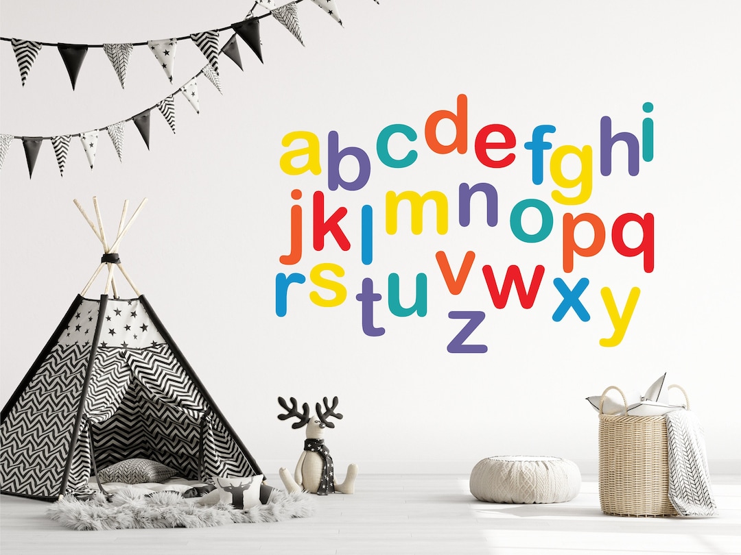 Lower Case Alphabet Decal Set Children Wall Decal Classroom Wall Decor ...