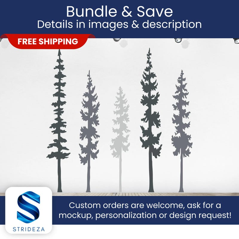 Pine Tree Wall Decal - Etsy