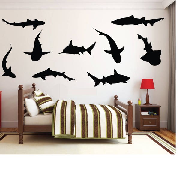 Shark Wall Sticker - Etsy