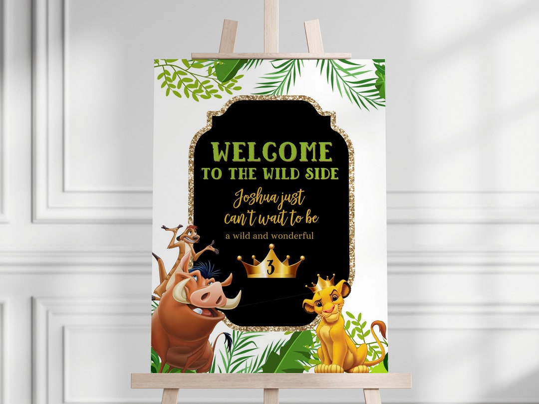 ANY TEXT Little King Theme Birthday Sign | Jungle King | Birthday ...