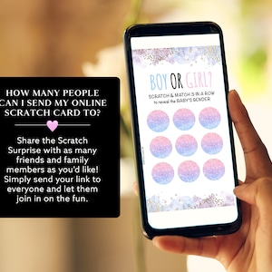 GIRL Instant Download Gender Reveal Digital Scratch Card Digital ...