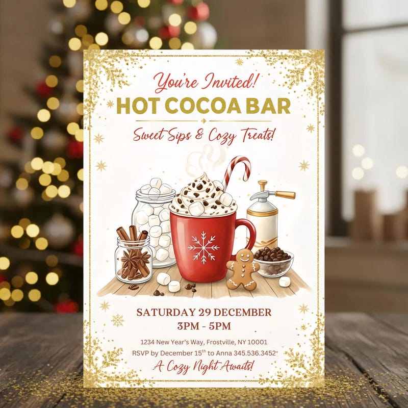 Hot Cocoa Party Invite - Etsy