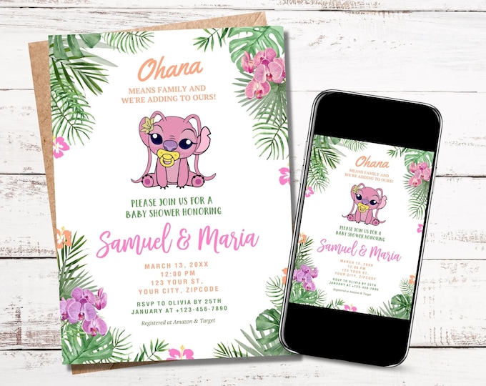 Stitch Invitation Stitch Baby Shower, Lilo and Stitch, Lilo & Stitch ...