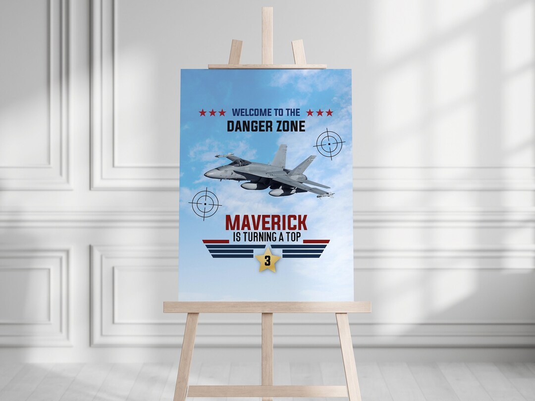 ANY TEXT Top Pilot Theme Birthday Sign | Fighter Jet Planes Pilot ...