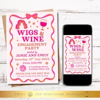 Wig Out; Wig Themed Birthday Party Invitation - Etsy