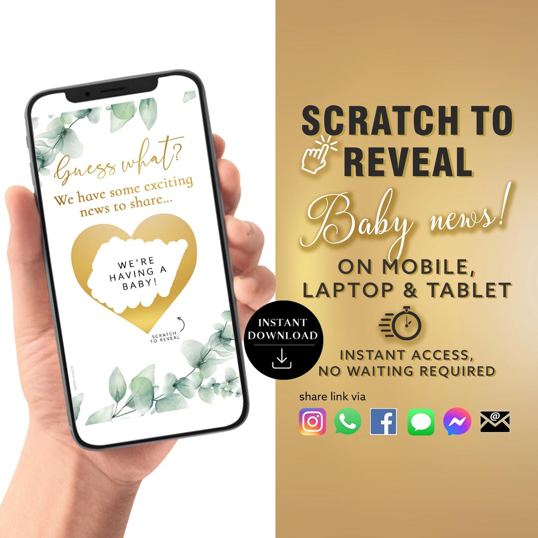 Pregnancy Announcement Scratch Card, Baby Reveal Scratch Card, New Baby ...