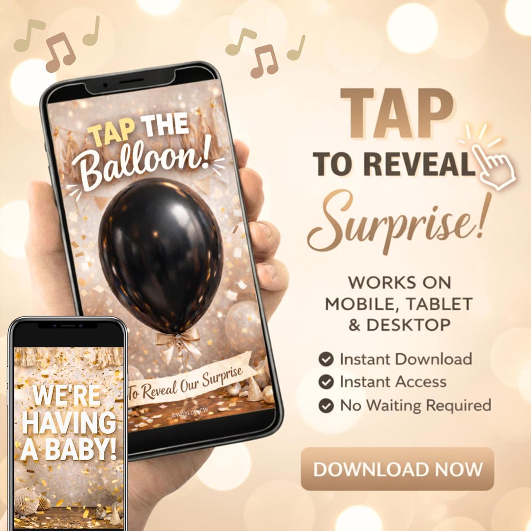 Pregnancy Reveal – Interactive Digital Balloon Pop Surprise ...